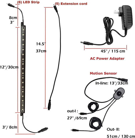 Safe Motion Sensor Lighting Linkable Light Bars Set of 6 pcs - B08SQBJ ...